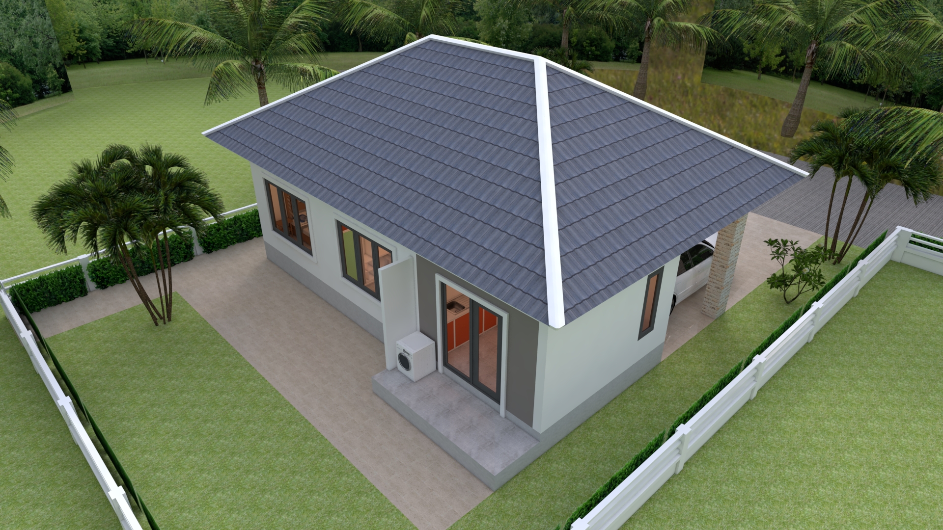 House Design 3d 11x11 Meter 36x36 Feet 3 Bedrooms Hip Roof - House ...