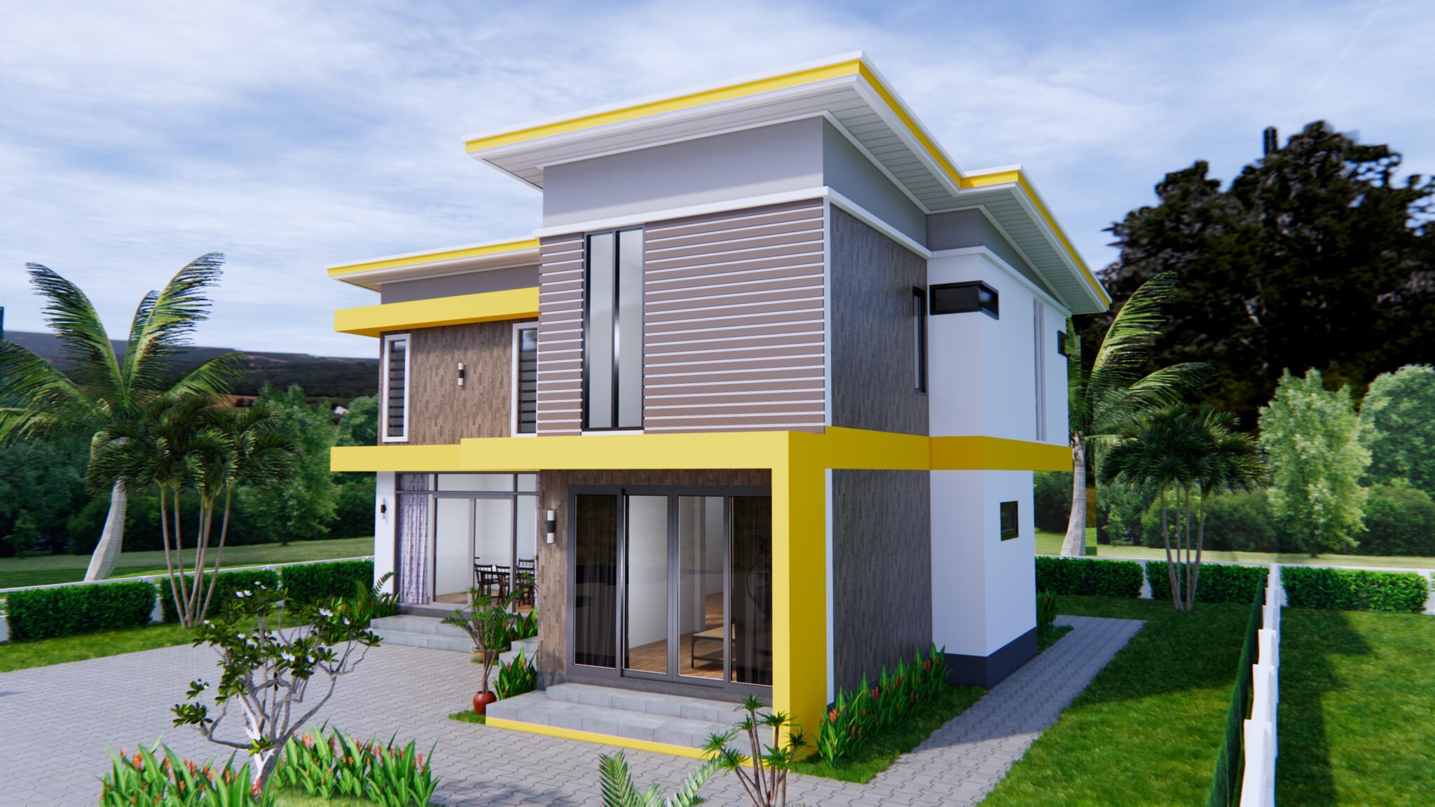 House Design 12.4x11 Meter 41x35 Feet 4 Beds - Pro Home DecorS