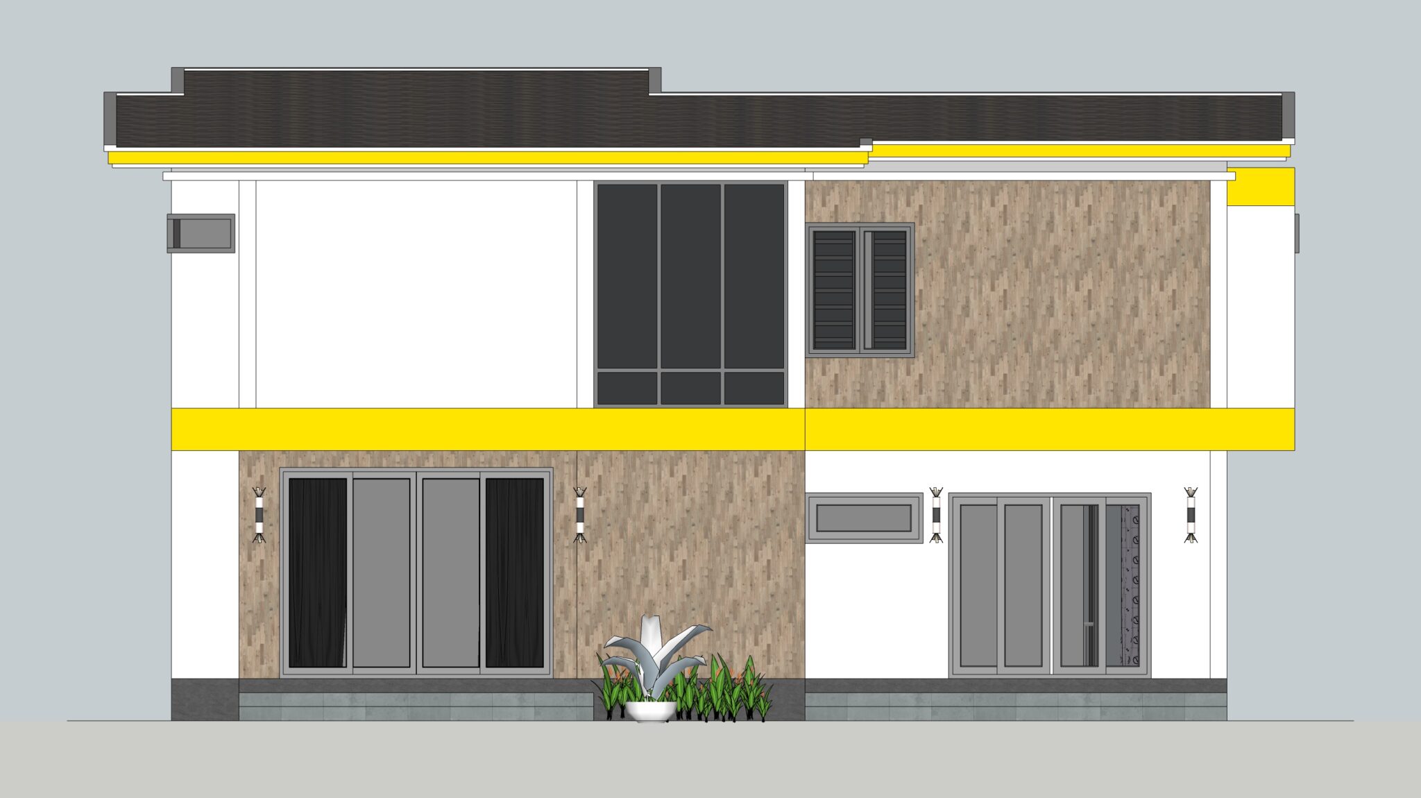House Design 12.4x11 Meter 41x35 Feet 4 Beds - Pro Home DecorS