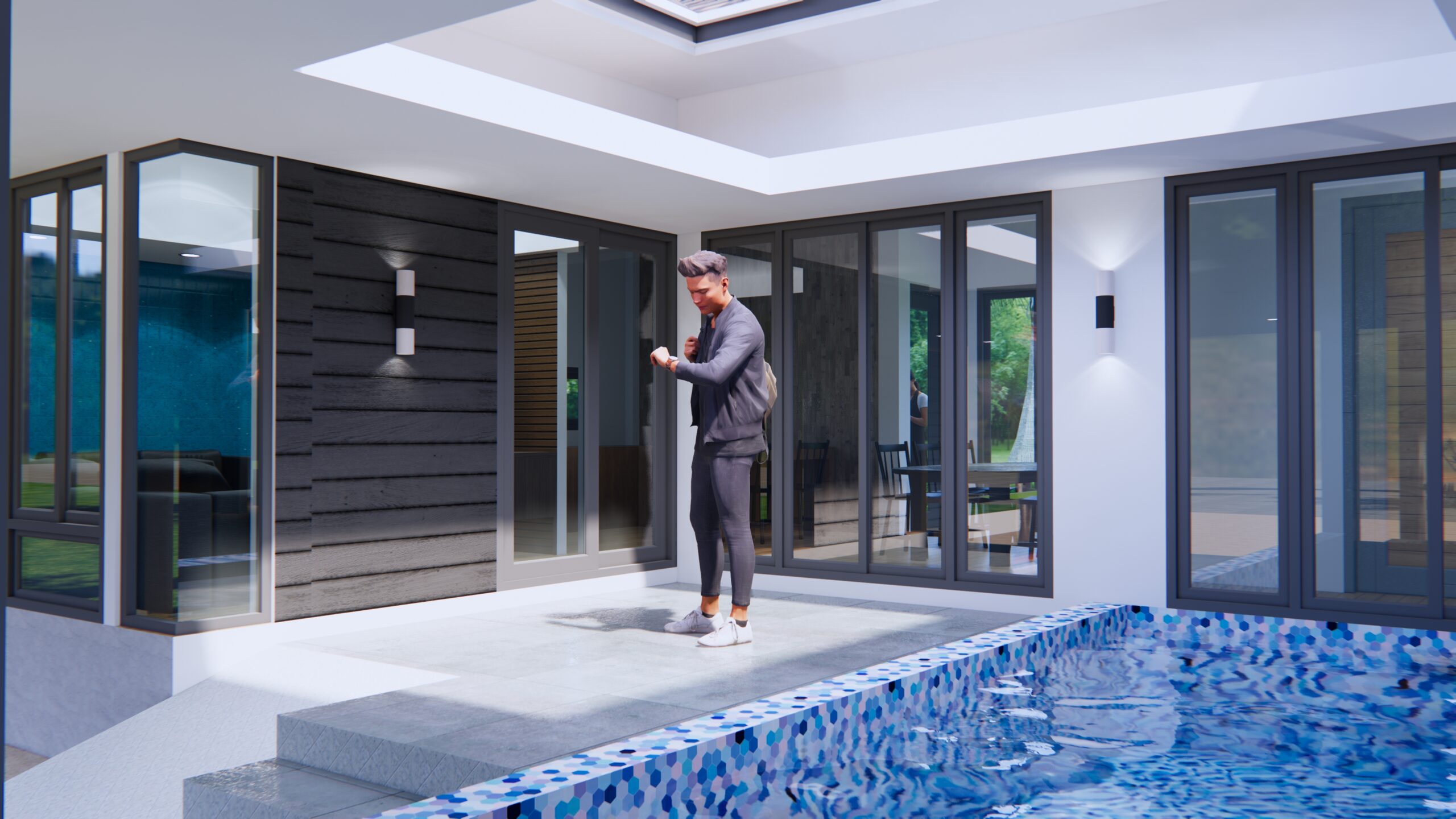 House Plans with Pool 14x14 Meter 46x46 Feet - Pro Home DecorS