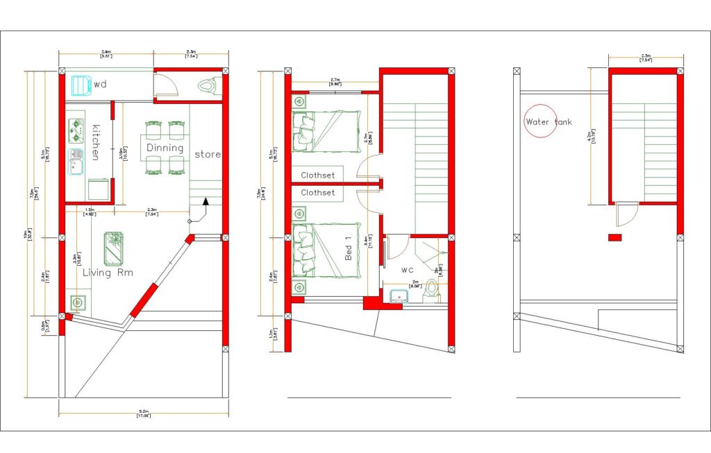 Home Designs 5x10 Meter 17x33 Feet 2 Beds - Pro Home DecorS