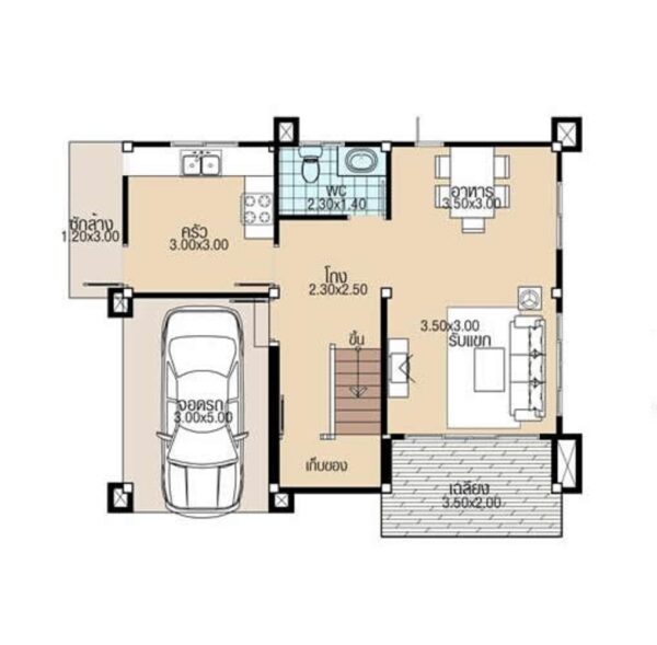Simple House Plans 8.8x8 with 4 Bedrooms - Pro Home DecorS