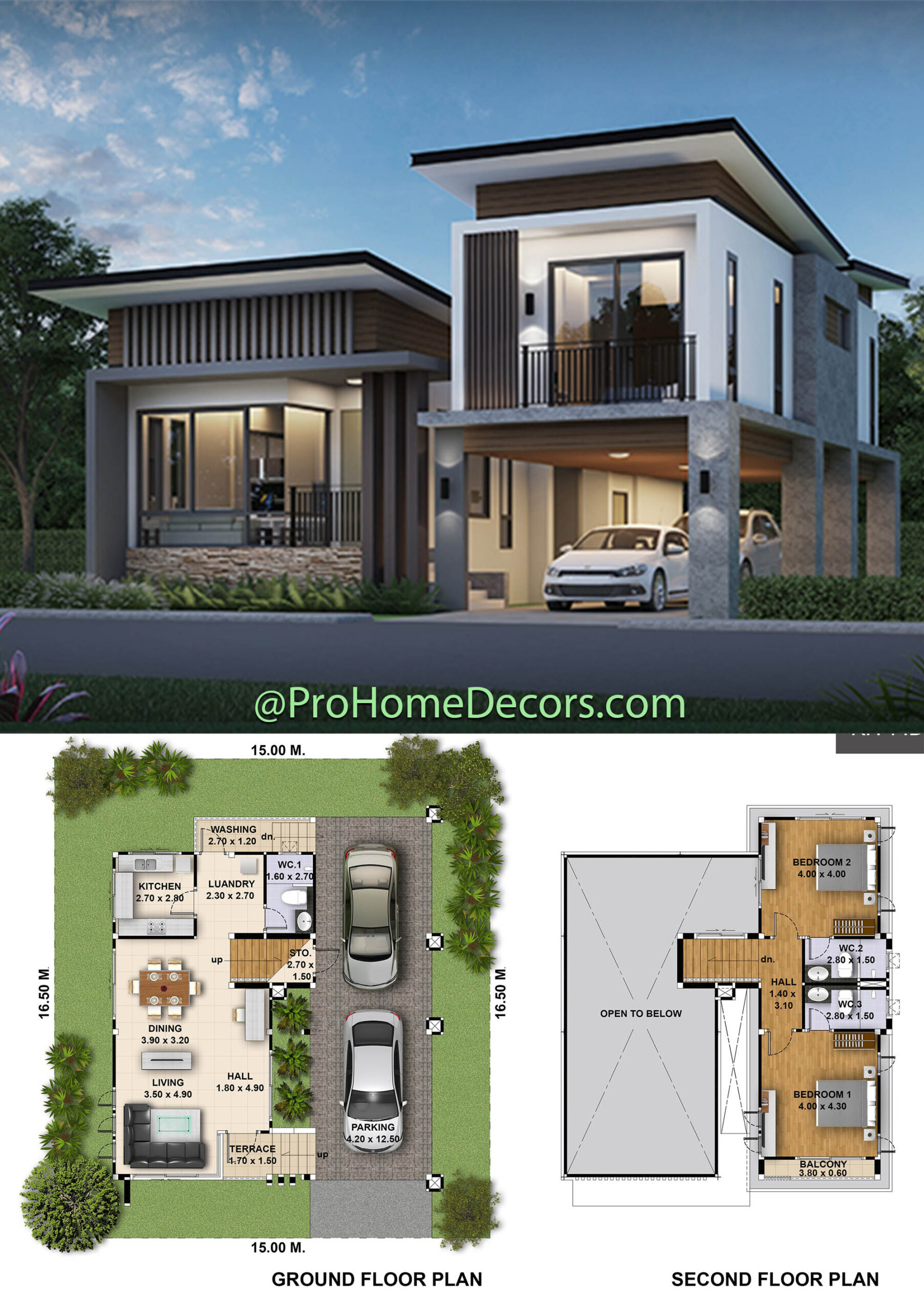 2 Bedrooms House Plot 15x16.5 Meter - Pro Home DecorS