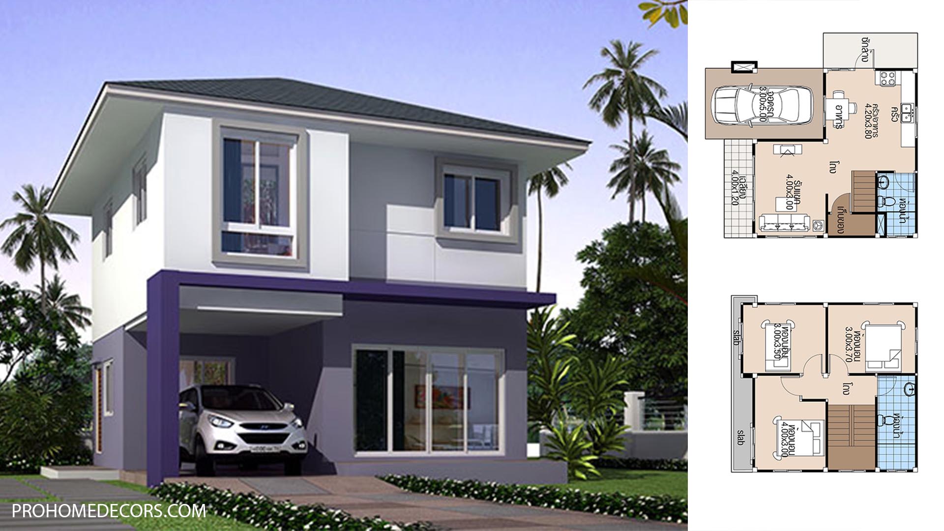 House Plans 7x6.8 with 3 Beds - Pro Home DecorS