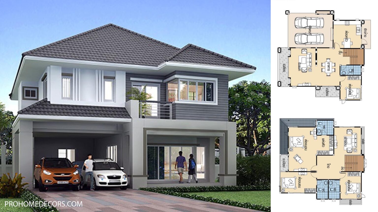 House design plans 12.5x12 with 4 Beds - Pro Home DecorS