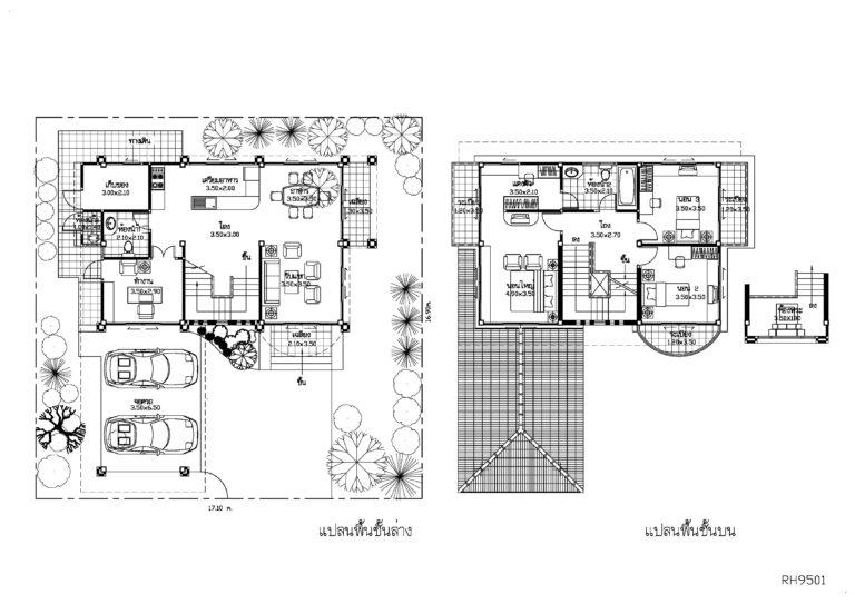 House Plan Plot 17x17 Meter 4 Bedrooms - Pro Home DecorS