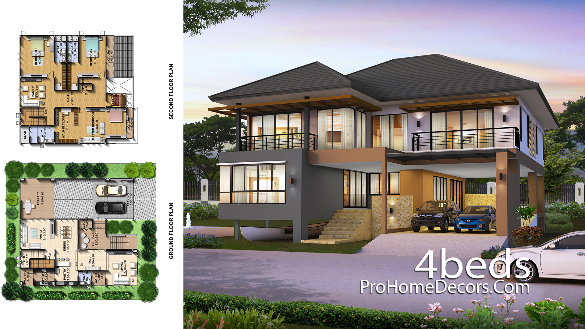 House Plans Idea 15x15 Meter with 3 Bedrooms - Pro Home DecorS